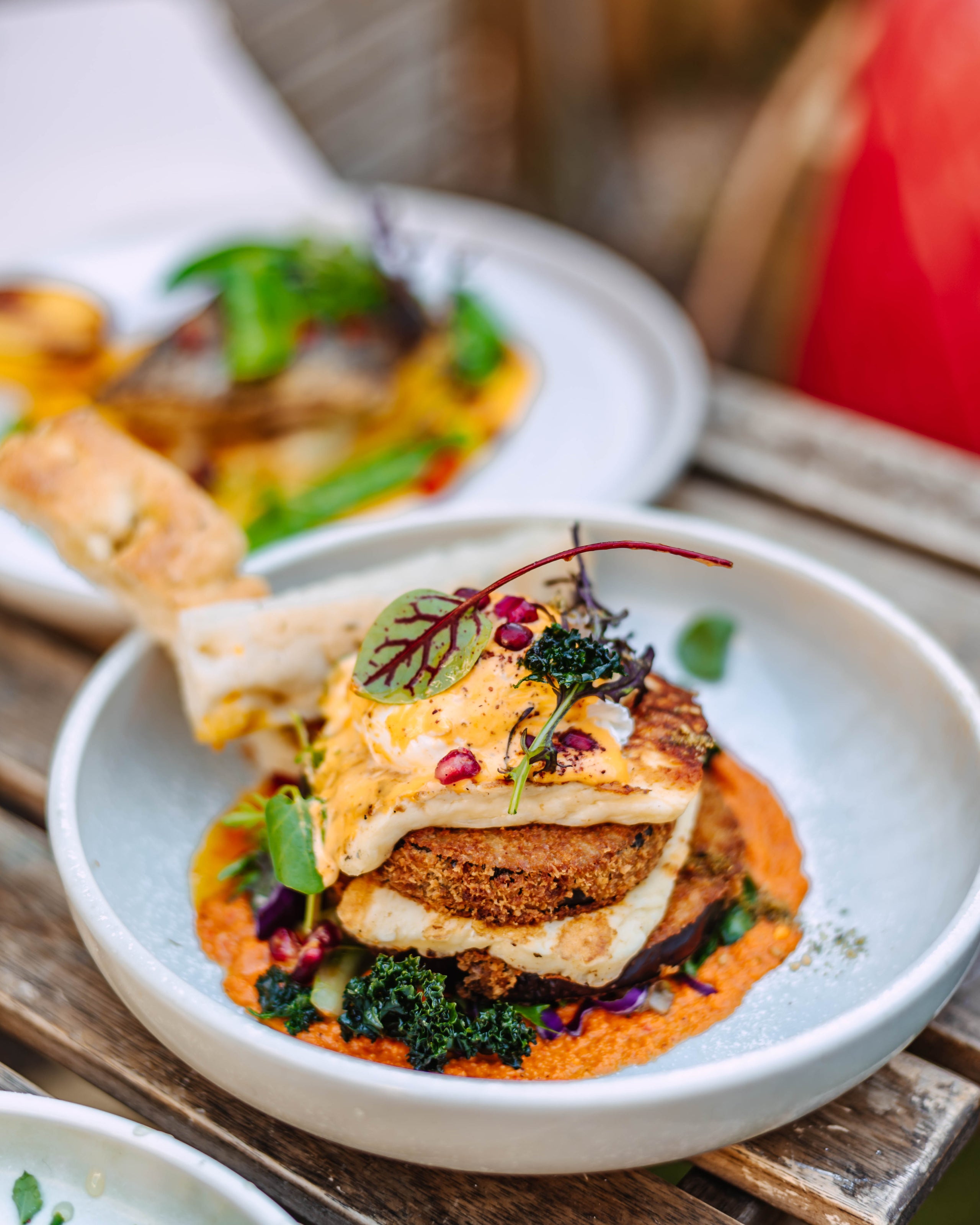 Eggplant & Halloumi Stack (V) | Lil Miss Collins